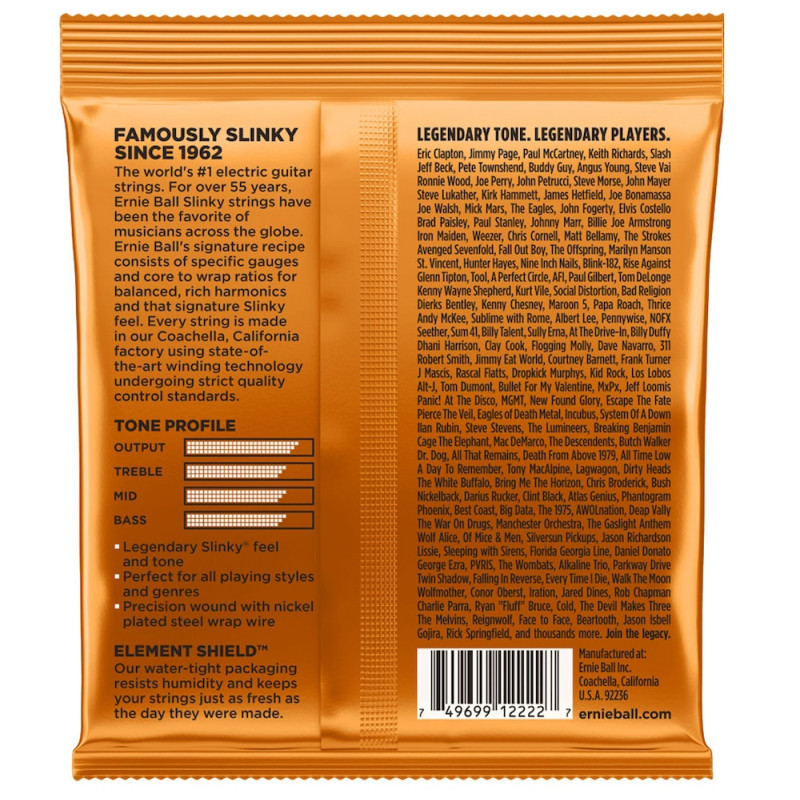 Ernie Ball 2222 Hybrid Slinky: Cuerdas para guitarra eléctrica con gran versatilidad y tono cálido